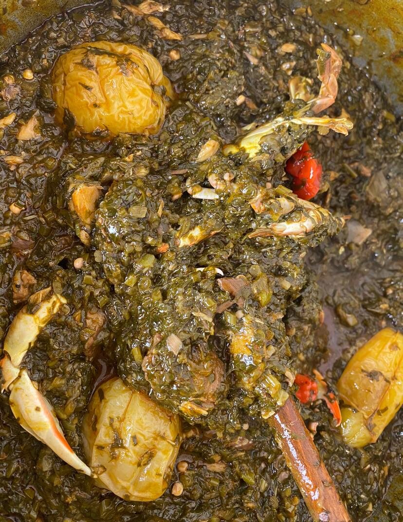 Sauce Feuilles de Patate Douce & Délices de la Mer ! - Cuisine de Chez Nous