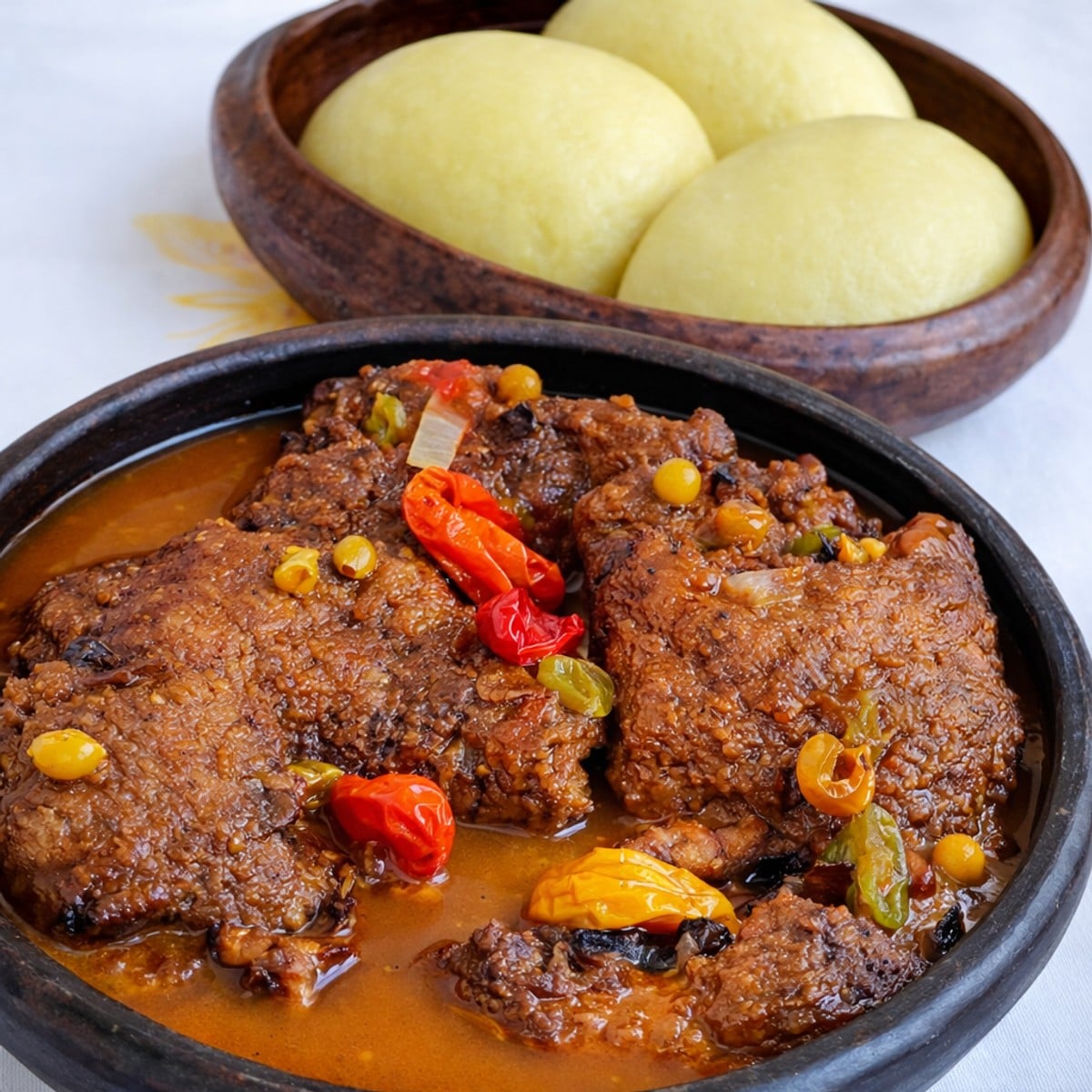 Foutou igname à la sauce gnangnan : recette | Cuisine de Chez Nous