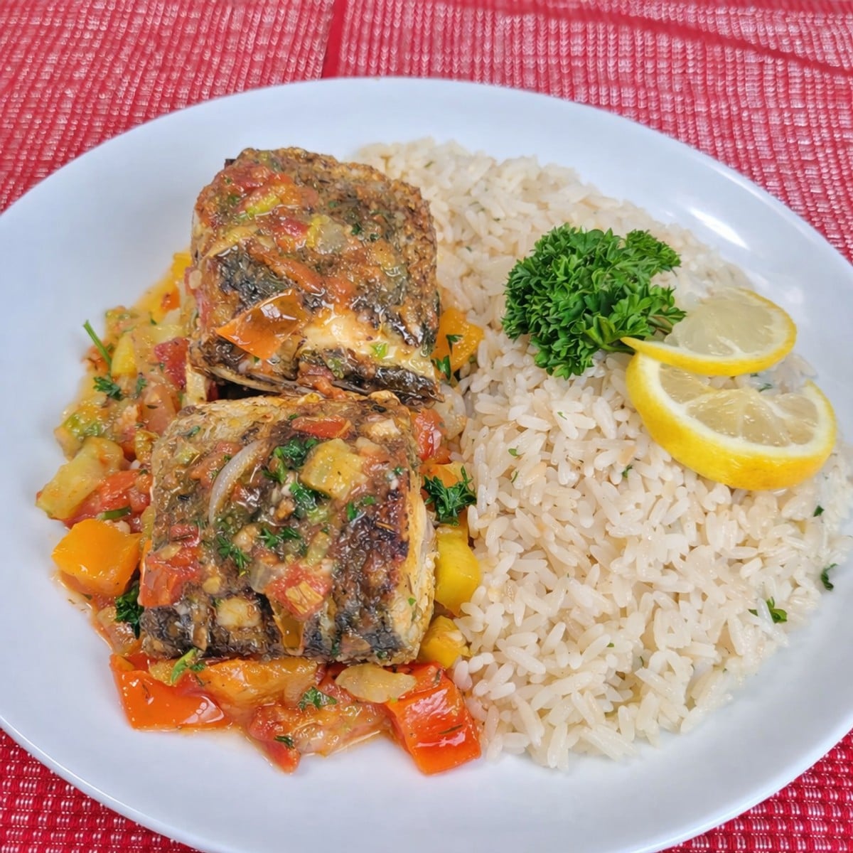 Riz persillé au citron et bar… | Cuisine de Chez Nous